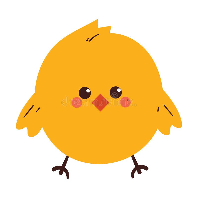 Cute Drawing Cartoon Chick. Animal Doodle for Sticker Stock Vector ...