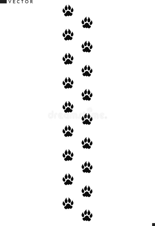 Panther Paw Print Silhouette. Animal Paw Print Vector Illustration ...