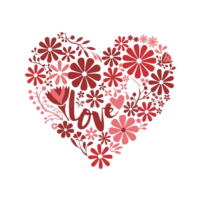 Heart-shaped Floral Design for Valentine S Day or General Love Themes ...