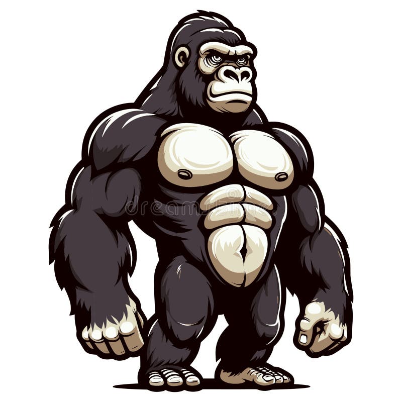 Gorilla Majestic Animal Design, Jungle Ape Artwork, Strong Wildlife ...