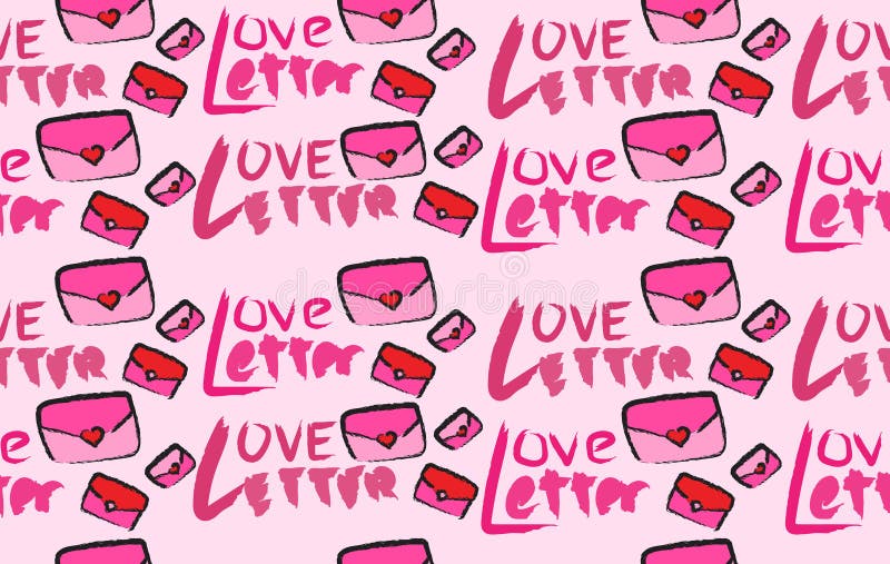 Valentine Pattern Seamless Fabric Valentine Day. Love Letter Pattern ...