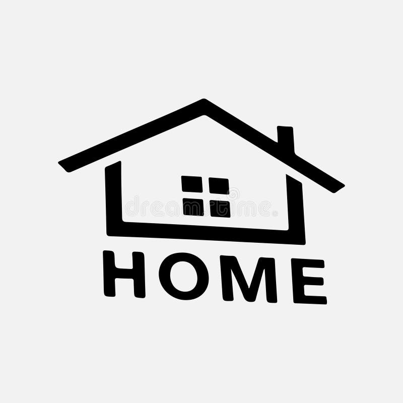 Simple Black and White Home Icon Graphic Stock Vector - Illustration of ...