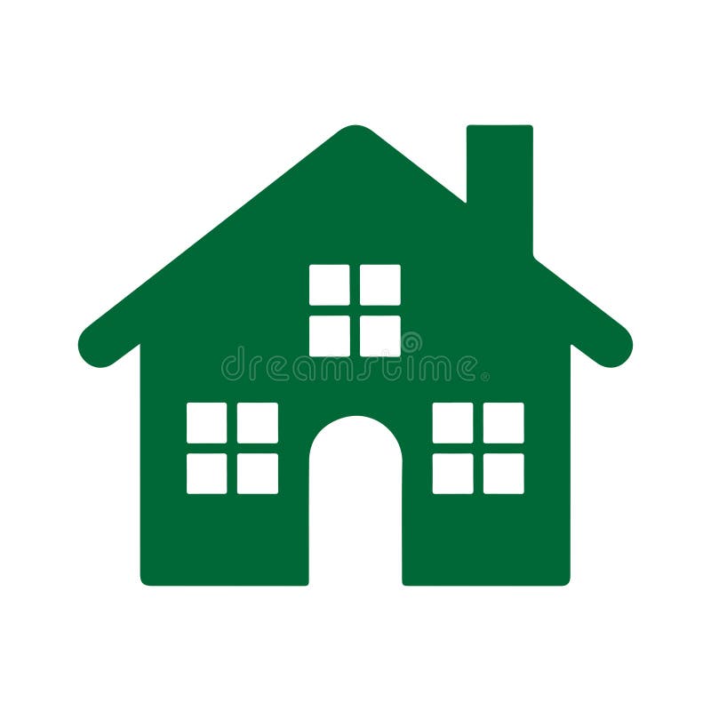 Simple Green House Icon for Real Estate or Home Services Stock Vector ...