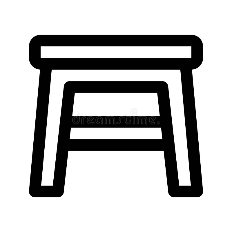 Stool Outline Style Icon stock vector. Illustration of chair - 360586272