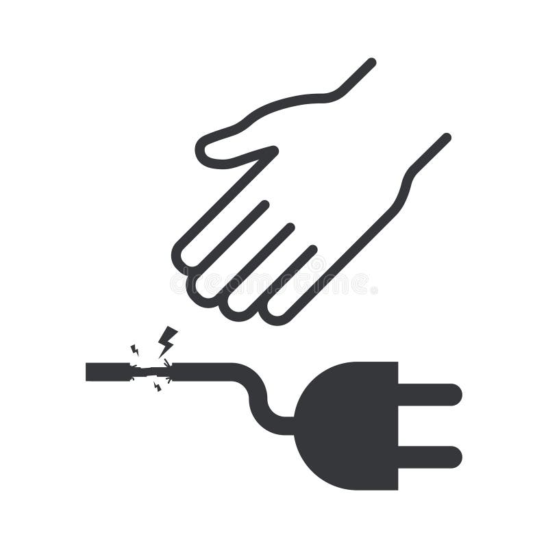 Isolated Triangle Safety Sign : Do Not Touch Peeled Wire or Damaged ...