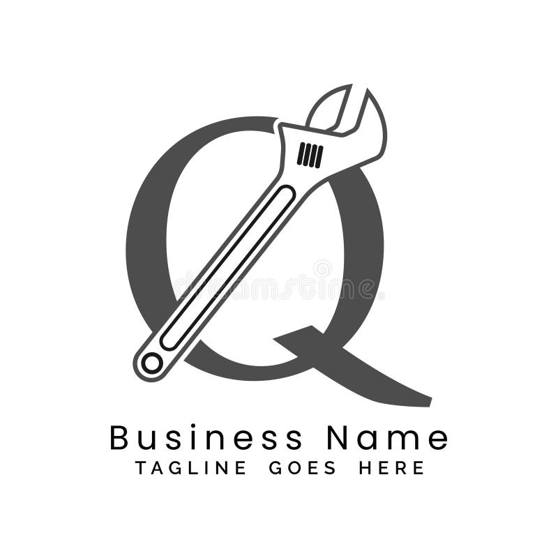 Letter Q Wrench Logo. Alphabet Q Plumber and Maintenance Icon Stock ...