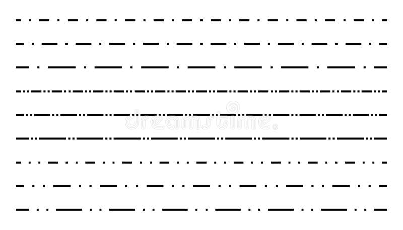 Set of Long Dashed Lines Collection. Different Types of Long Dashed ...