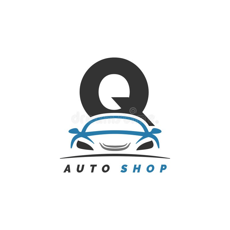 Letter Q Logo Auto Mechanic with Car Design. Alphabet Q Automotive Car ...