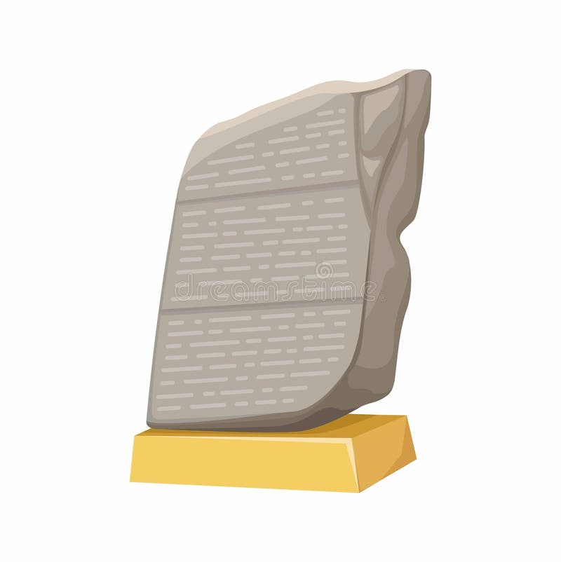 Rosetta Stone Ancient Egyptian Text Stone Illustration Vector Stock ...