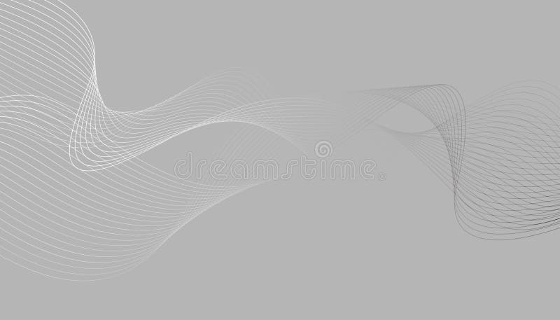 Set of Curved Abstract Shapes on Gray Background. Multiple Wavy Line ...