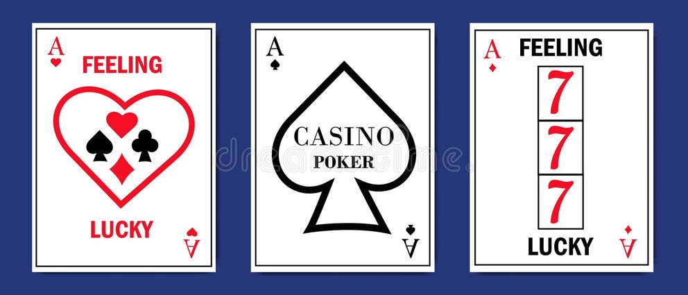 Stylized Playing Card Designs with Casino Symbols, Lucky Sevens, and ...