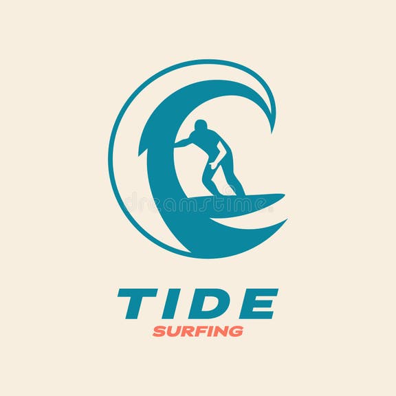 Tide Surfing Surf Surfer Logo Stock Illustration - Illustration of ...