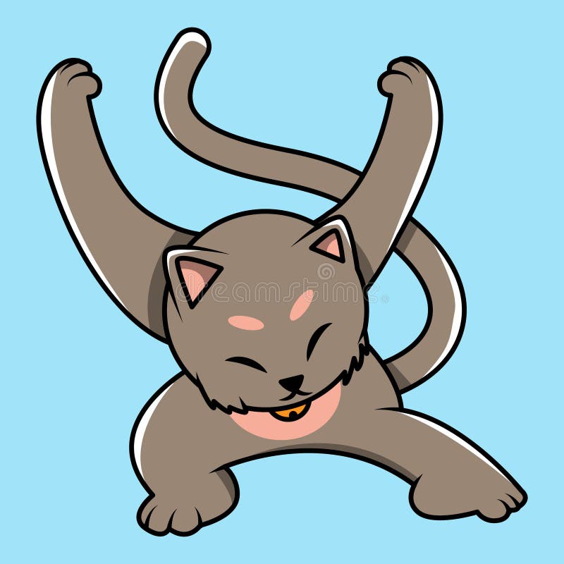 Vector Cartoon Cute Cat Moving with Style Stock Vector - Illustration ...