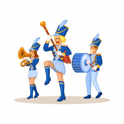 Marching Band Cartoon Illustration Vector Stock Vector - Illustration ...