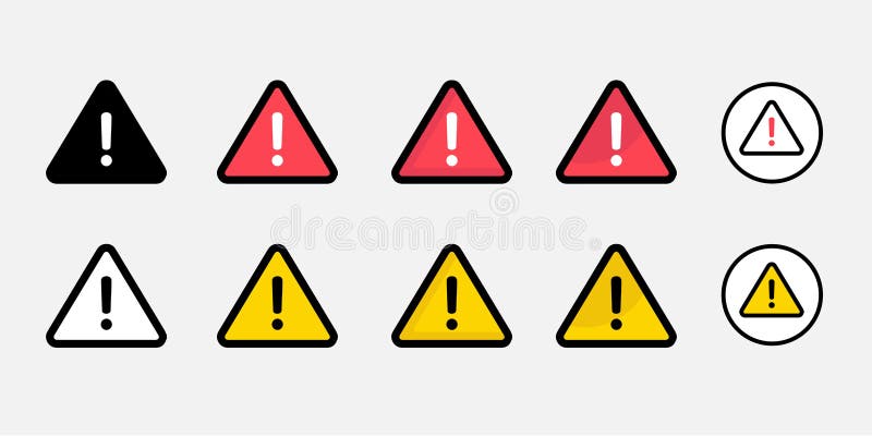 Caution Alarm Set. Danger Sign Collection. STOP Sign. Warning Stop ...