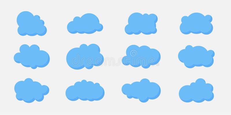 3D Cloud. Simple Cloudy Shapes Stock Illustration - Illustration of ...