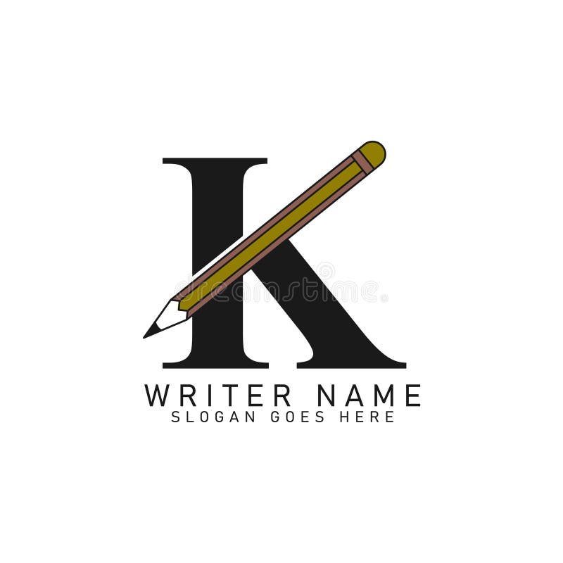 Letter K Pencil Logo Design. Alphabet K Lead Pencil Icon Stock ...