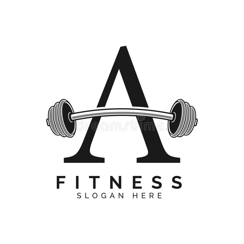 Letter a Gym Logo Design. Alphabet a Barbell Symbol Icon Stock Vector ...