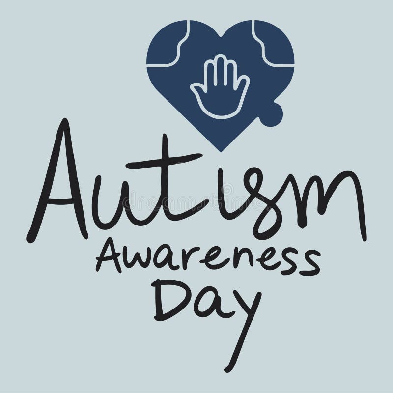 The Word Autism in a Playful and Handwritten Font with a Heart Design ...