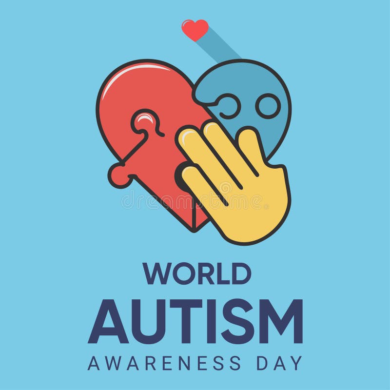A Graphic for World Autism Awareness Day with a Stylized Heart is Half ...