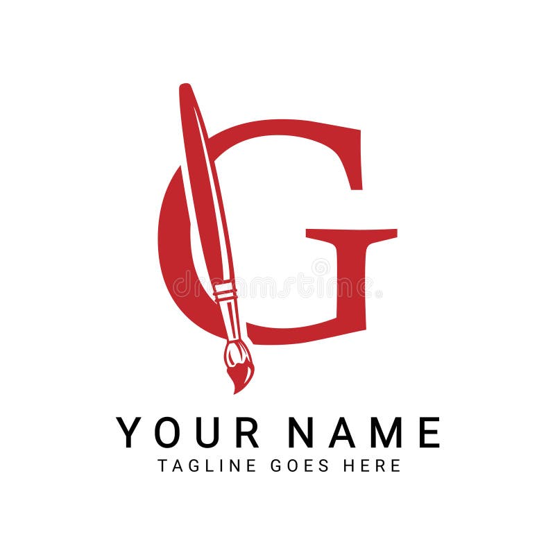 Letter G Painting Brush Logo Design. Alphabet G Painting Artist Icon ...
