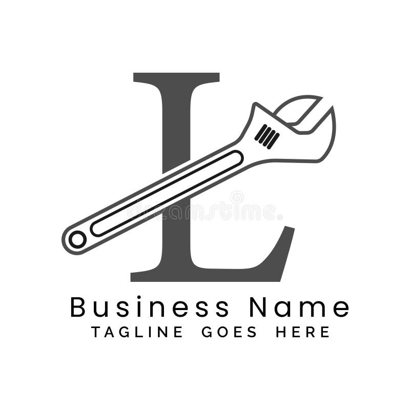 Letter L Wrench Logo. Alphabet L Plumber and Maintenance Icon Stock ...