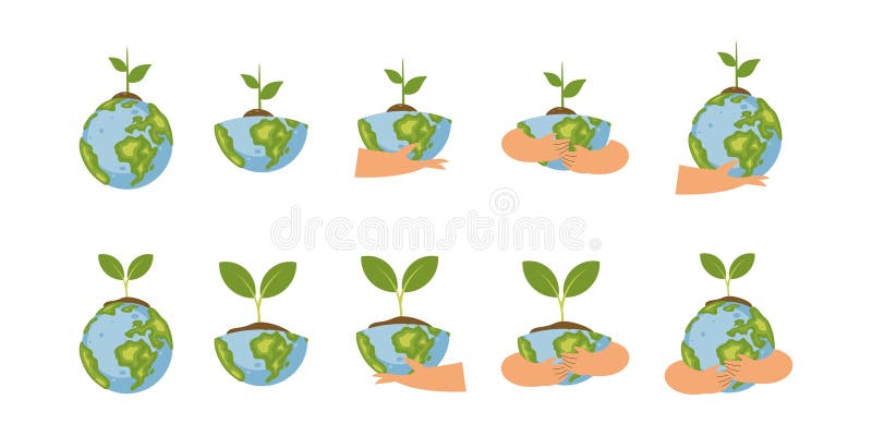 Colorful Reforestation Illustration Stock Vector - Illustration of ...