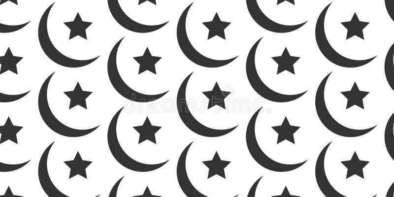 Moon and Star Seamless Pattern Stock Illustration - Illustration of ...