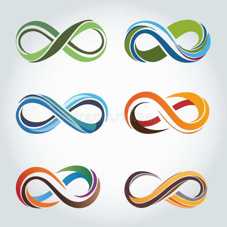 Set of Icons Logo Symbol Infinity Infinity, Various Shapes, Vector in ...