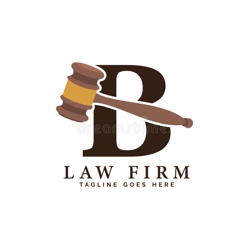 Letter B Law Firm Logo Concept with Judge Hammer. Alphabet B Judge ...