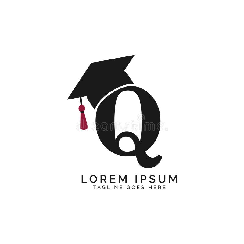 Letter Q with Graduation Cap Logo. Alphabet Q Education Hat Icon Stock ...