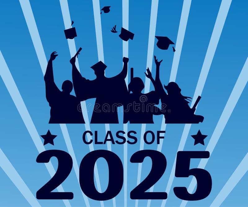 Graduates Throw Their Caps into the Sky. Stock Illustration ...