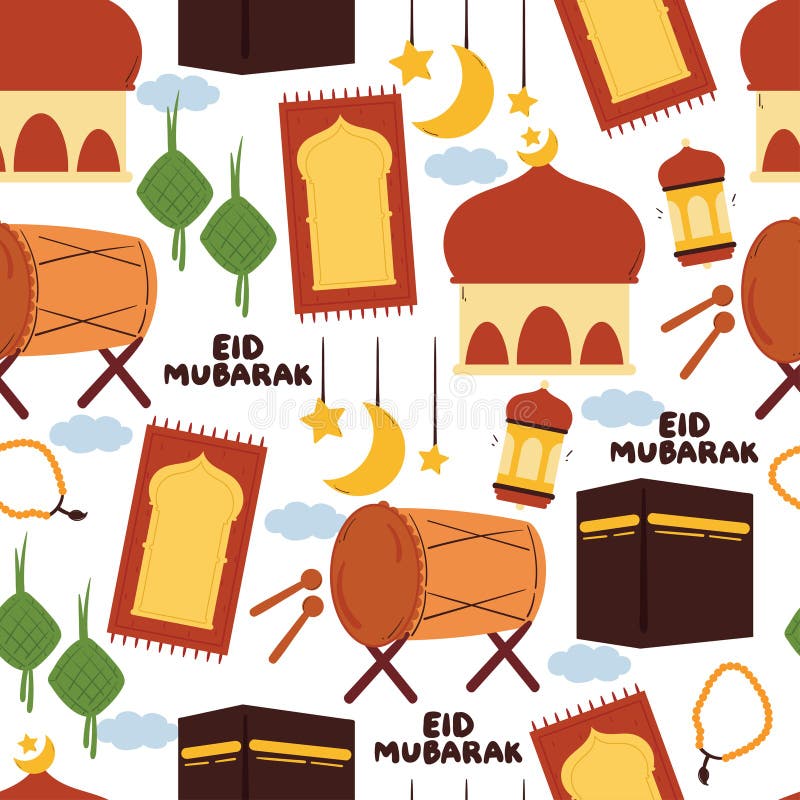 Eid Al Fitr Mubarak Money Pocket Envelope Eid Cakes and Cookies Vector ...
