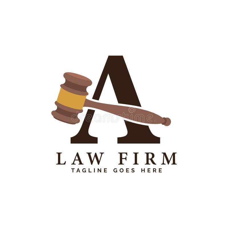 Letter a Law Firm Logo Concept with Judge Hammer. Alphabet a Judge ...