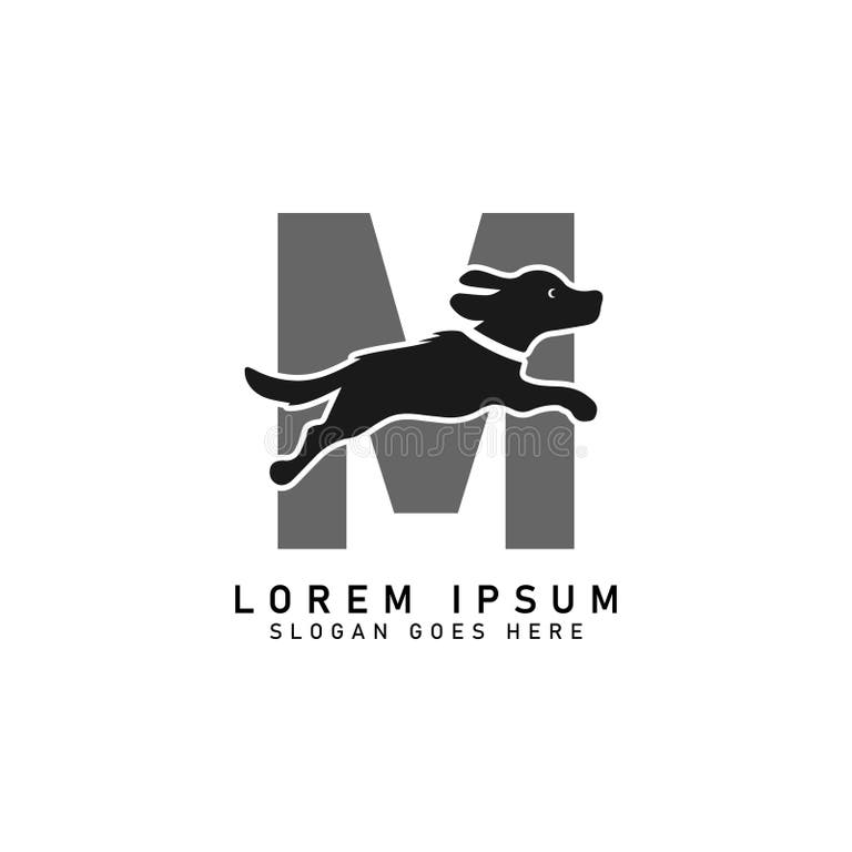 Initial Letter M Dog Logo. Alphabet M Dog Design Vector Illustration ...