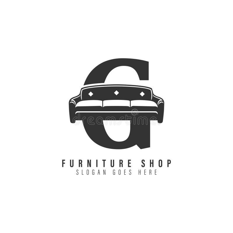 Letter G Sofa Logo Design. Alphabet G Furniture Icon Stock Illustration ...