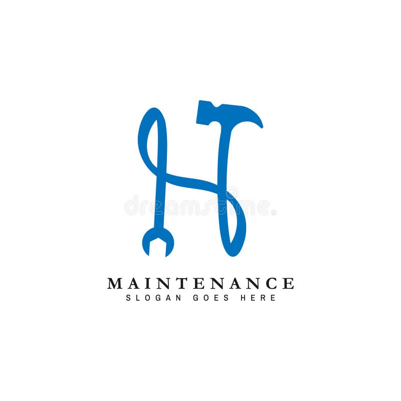 Letter H House Maintenance Logo. Alphabet H Building Construction Icon ...