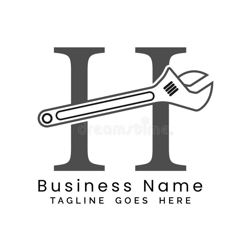 Letter H Wrench Logo. Alphabet H Plumber and Maintenance Icon Stock ...