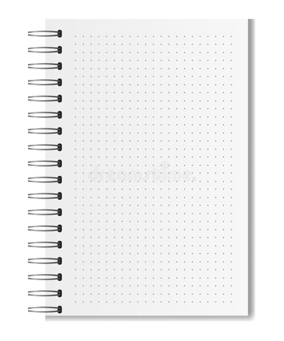 Vector Realistic Open Notebook with Dots. Stock Vector - Illustration ...