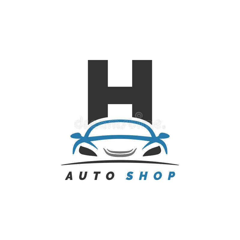 Letter H Logo Auto Mechanic with Car Design. Alphabet H Automotive Car ...