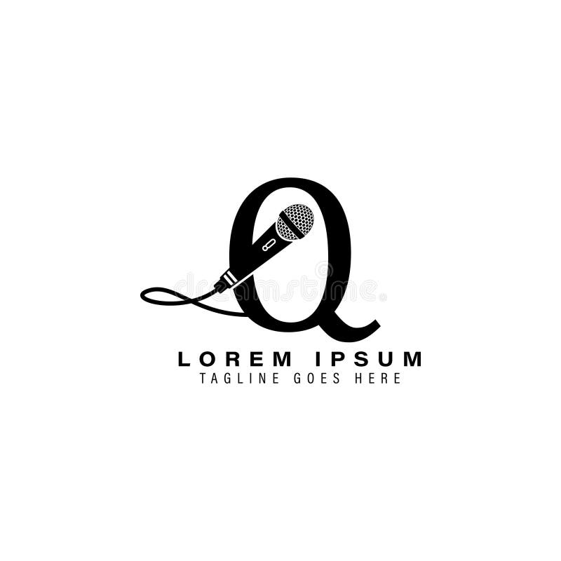 Letter Q with Microphone Logo Design. Alphabet Q Mic Vector Icon Stock ...