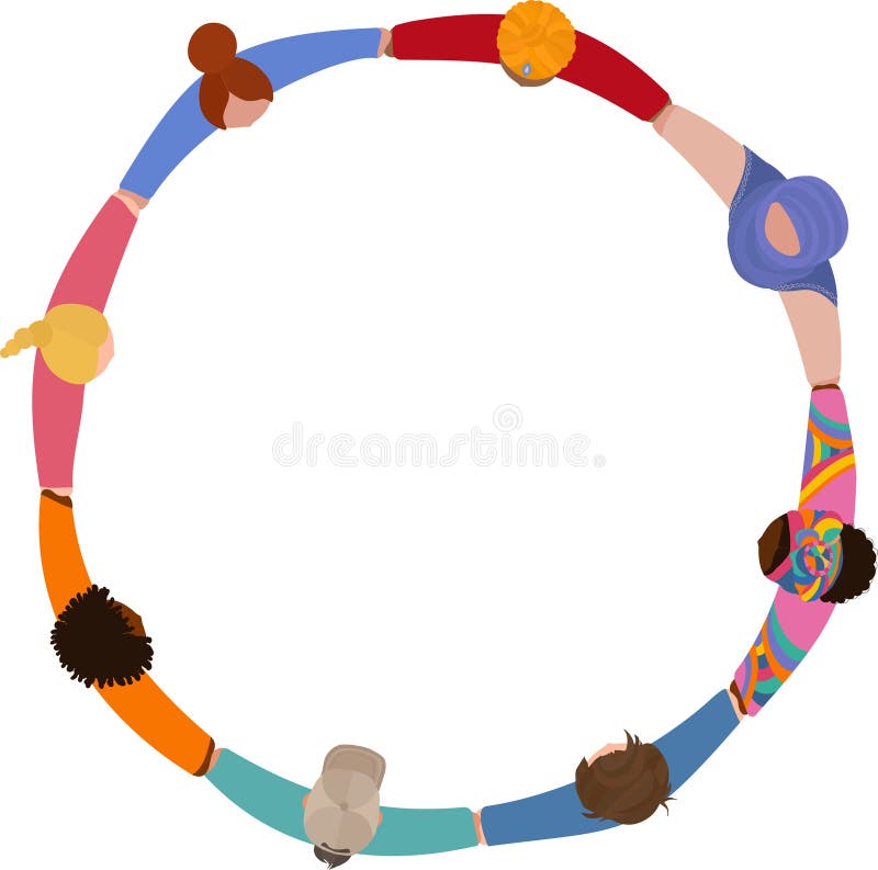 Chain of Group Isolated People in a Circle from Diverse Cultures ...
