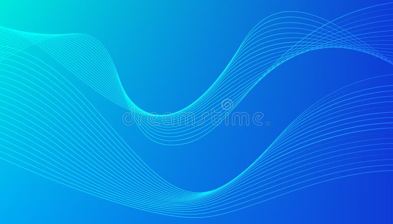 Abstract Blue Vector Banner. Wave Lines on Blue Gradient Texture ...