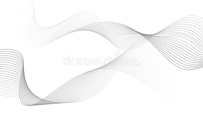 Set of Curved Abstract Shapes. Multiple Wavy Line. Gradient Flowing ...