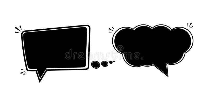 Hand-Drawn Comic-Style Speech and Thought Bubbles Stock Illustration ...