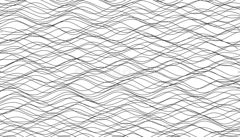 Multiple Wavy Line. Abstract Vector Background with Black Wavy Lines ...
