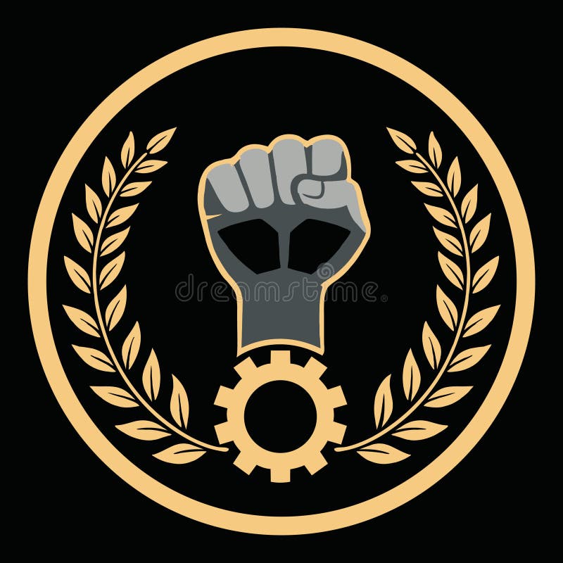 A Powerful Emblem Featuring a Raised Fist in Gray, Symbolizing Strength ...