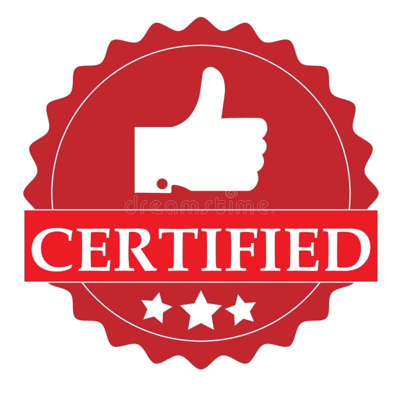 Certified Seal Vector Thumbs Up Icon with Stars and Serrated Edge Badge ...