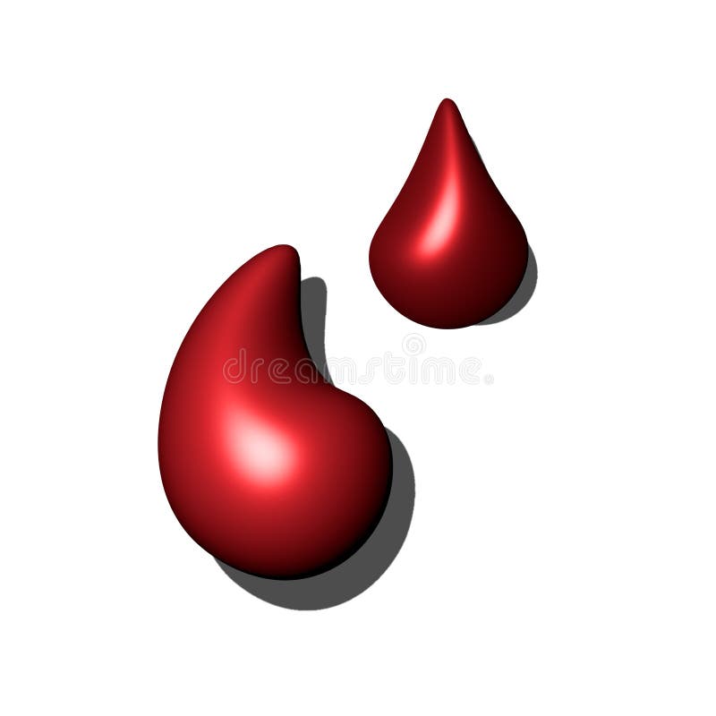 Two Glossy, Red Teardrop Shaped Objects are Placed Against a White ...