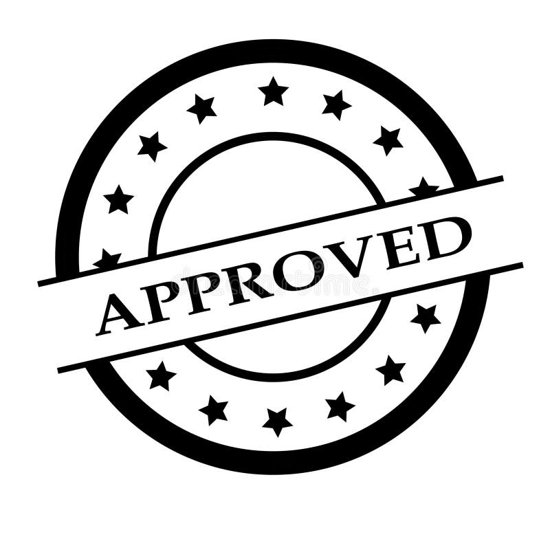 Approved Rubber Stamp Graphic Vintage Style Circular Seal with Stars ...